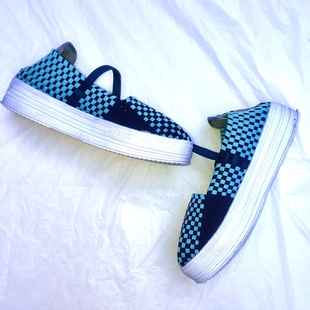 Funky Checkered Platform Shoes. Women’s Size 9 - Gem